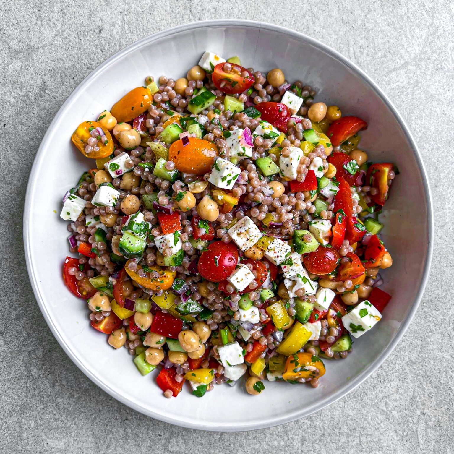 Vegan Giant Couscous Salad - Zena's Kitchen