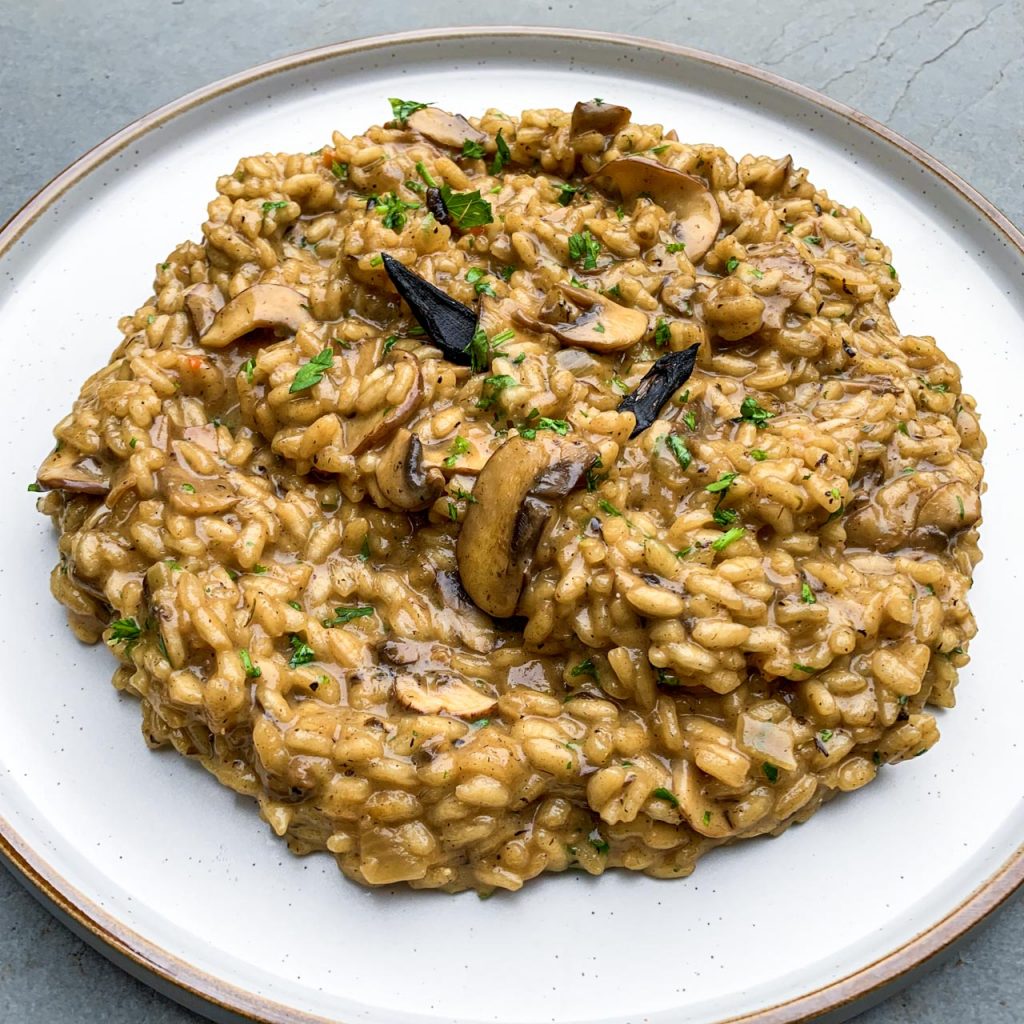 Black Garlic & Mushroom Risotto - Zena's Kitchen