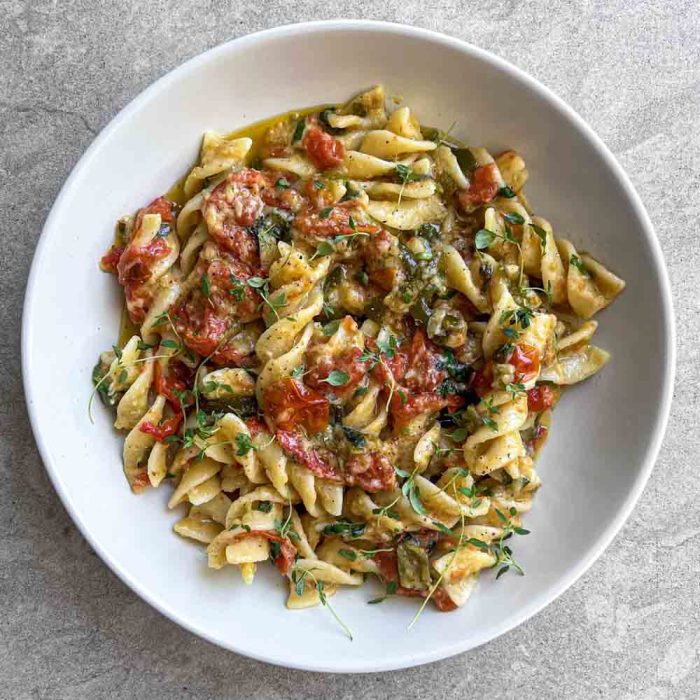 Caramelised Courgette Pasta (Caramelised Zucchini Pasta)