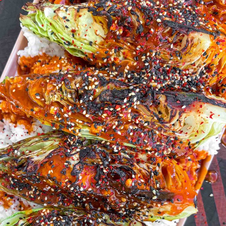 Hot Honey Charred Cabbage