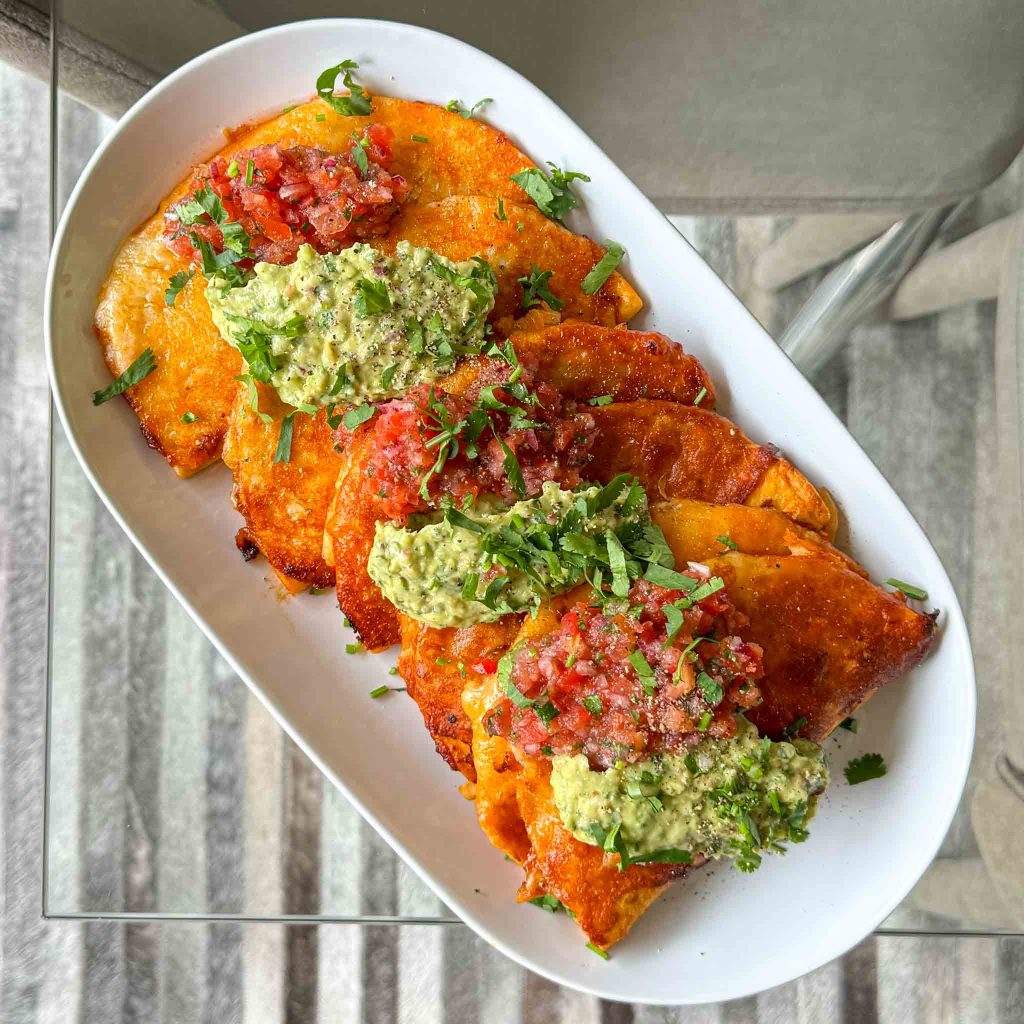 Cheese Crusted Tacos with Chipotle Chicken