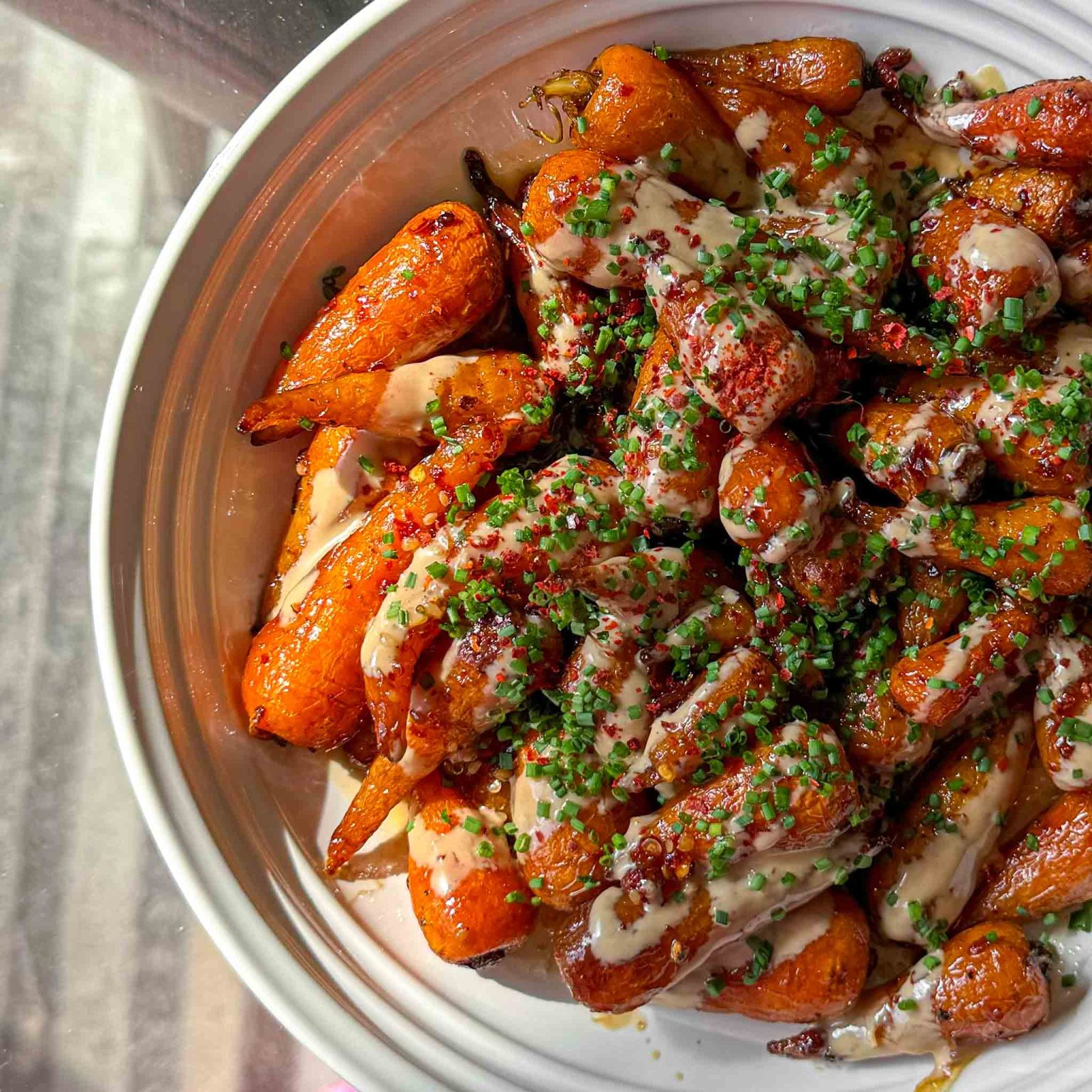 Sticky Chilli Oil Roasted Carrots