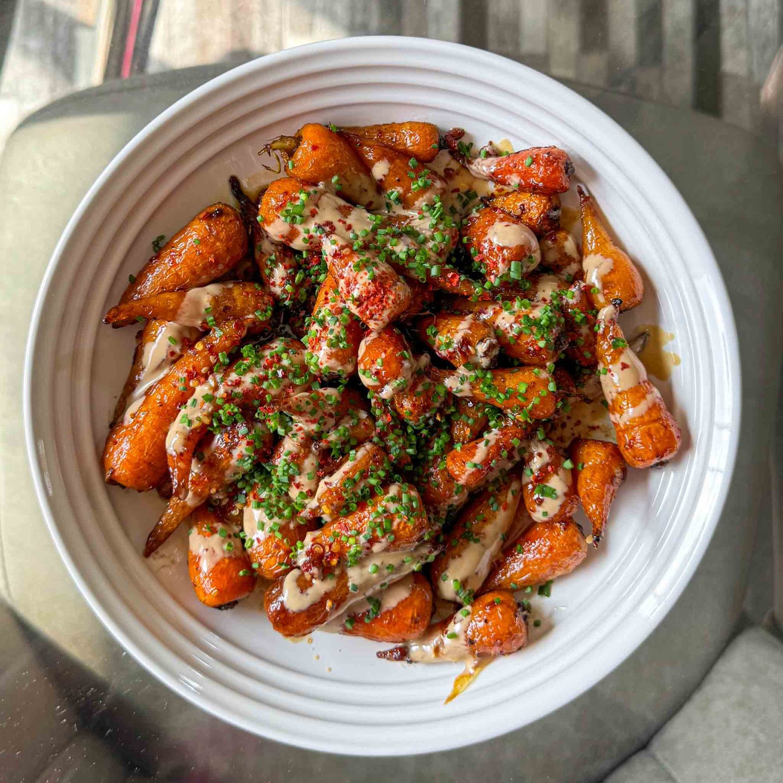 Sticky Chilli Oil Roasted Carrots