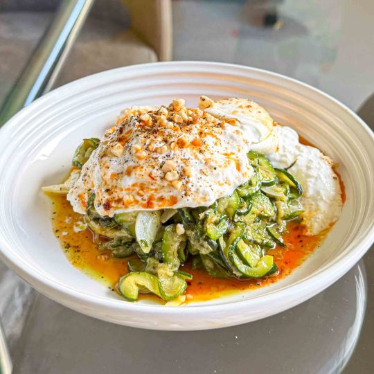 Slow Cooked Courgettes (Zucchini) with Burrata