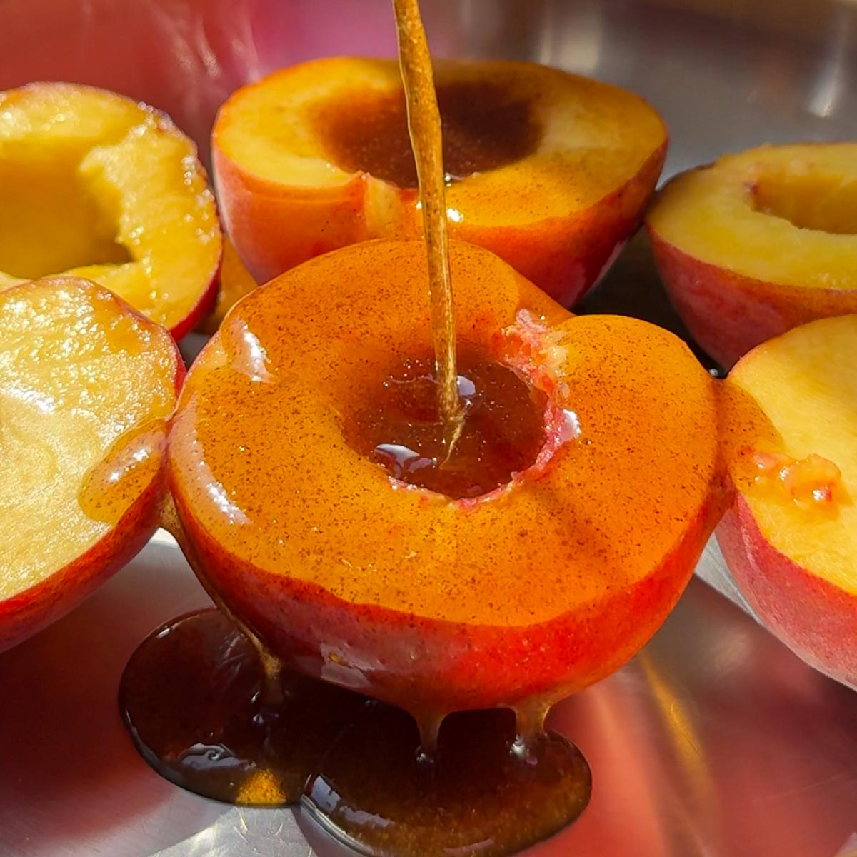 Maple Cinnamon Baked Peaches