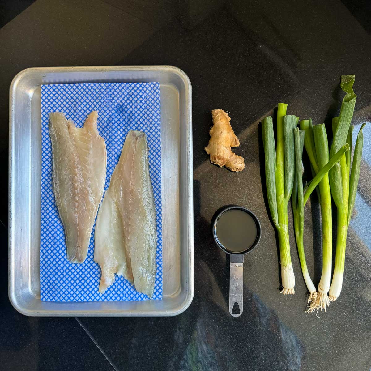 Crispy Sea Bass with Spring Onion and Ginger Oil