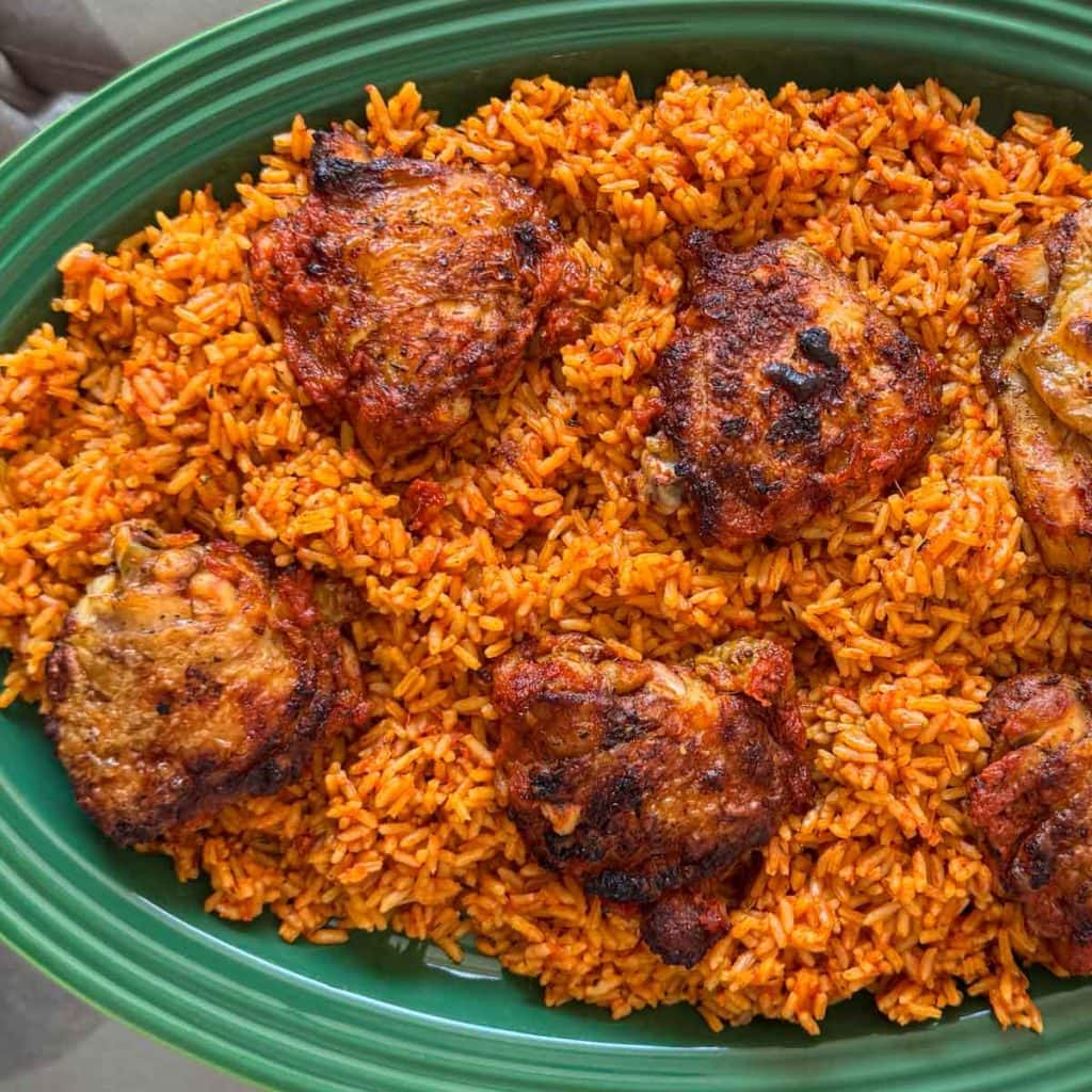 Jollof Rice and Chicken (One Pot)