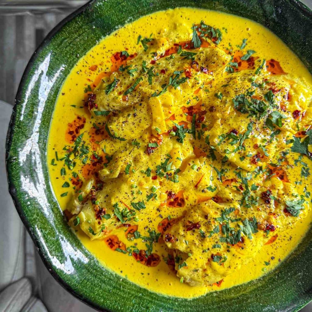Coconut Saffron Poached Fish