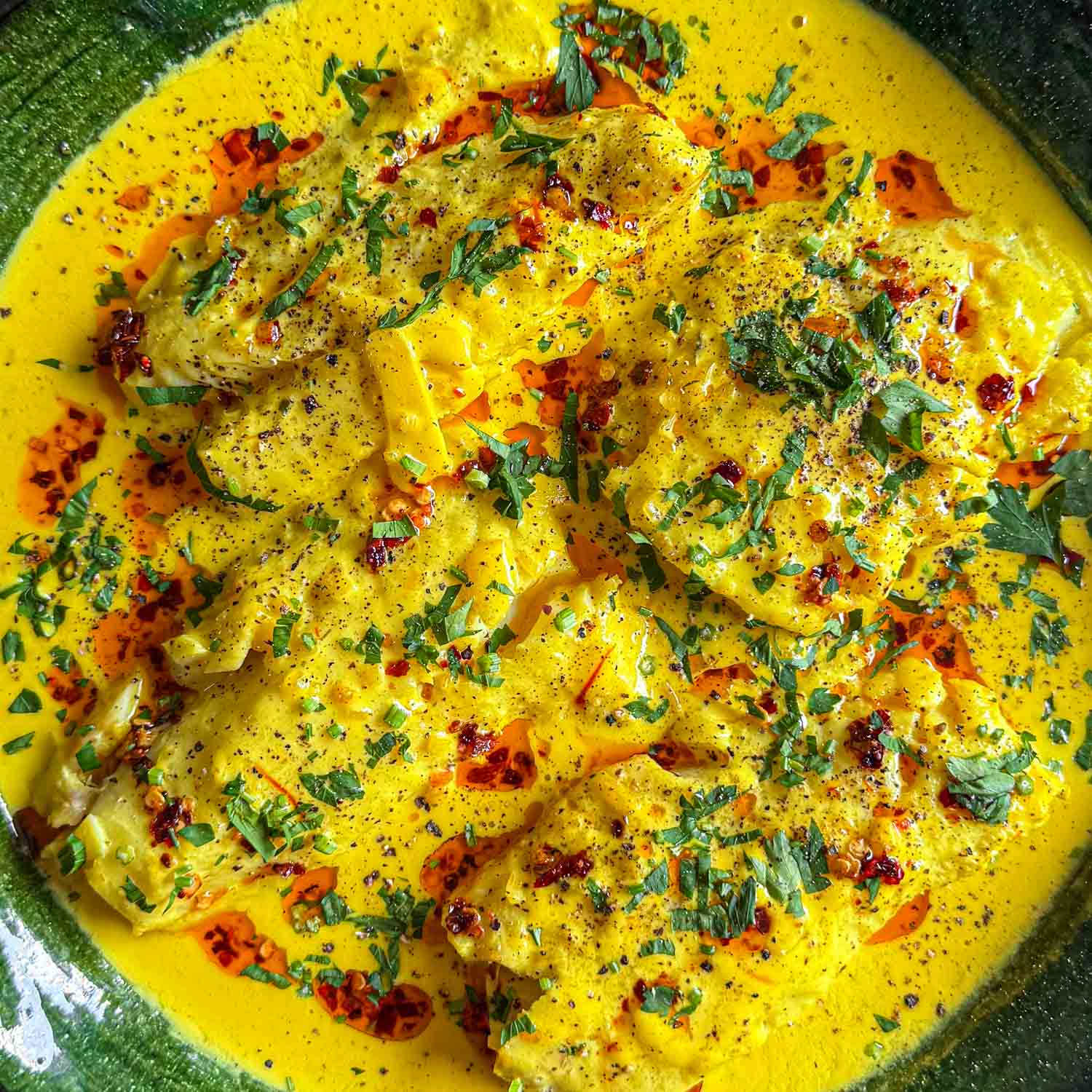 Coconut Saffron Poached Fish