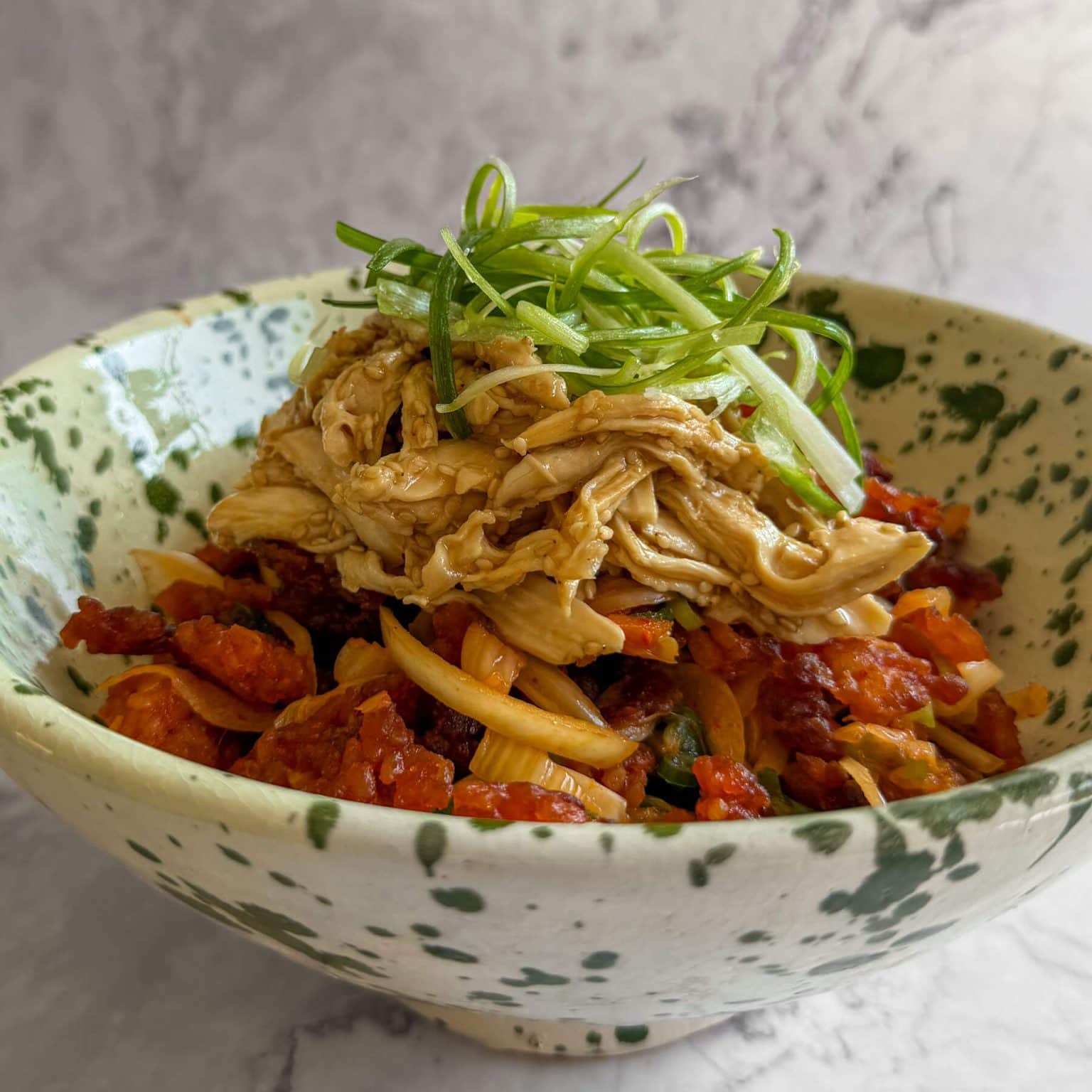 Gochujang Crispy Rice Salad (with Sesame Chicken)